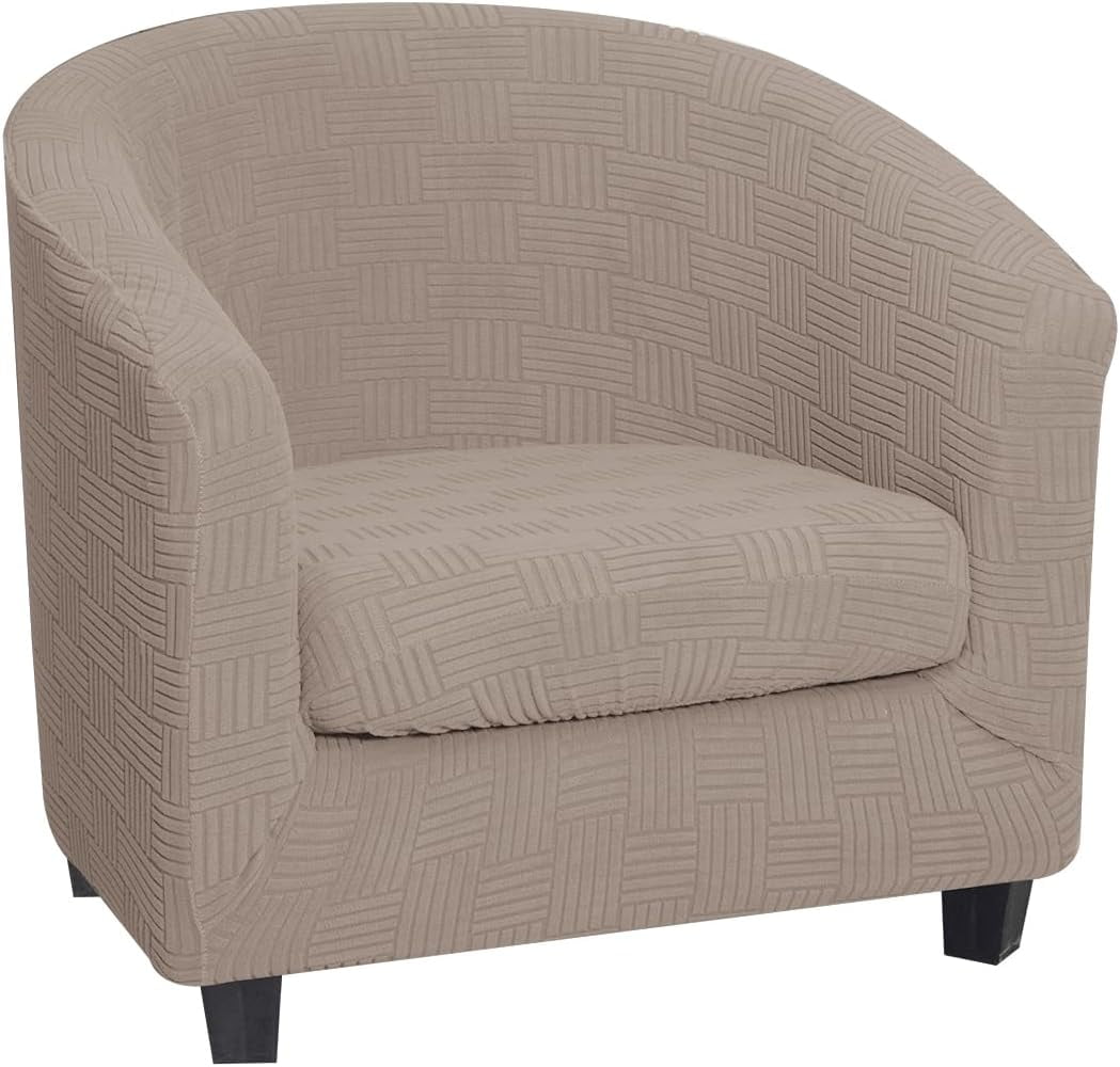 CHUNTIAN 2 Piece Club Chair Slipcover Stretch Barrel Chair Covers Solid ...