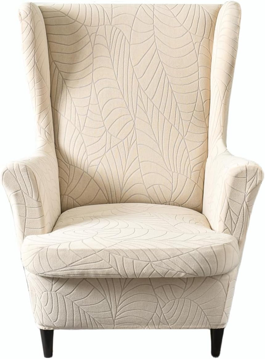 CHUNTIAN 2-Piece Wing Chair Slipcovers Stretch Wingback Chair Sofa ...