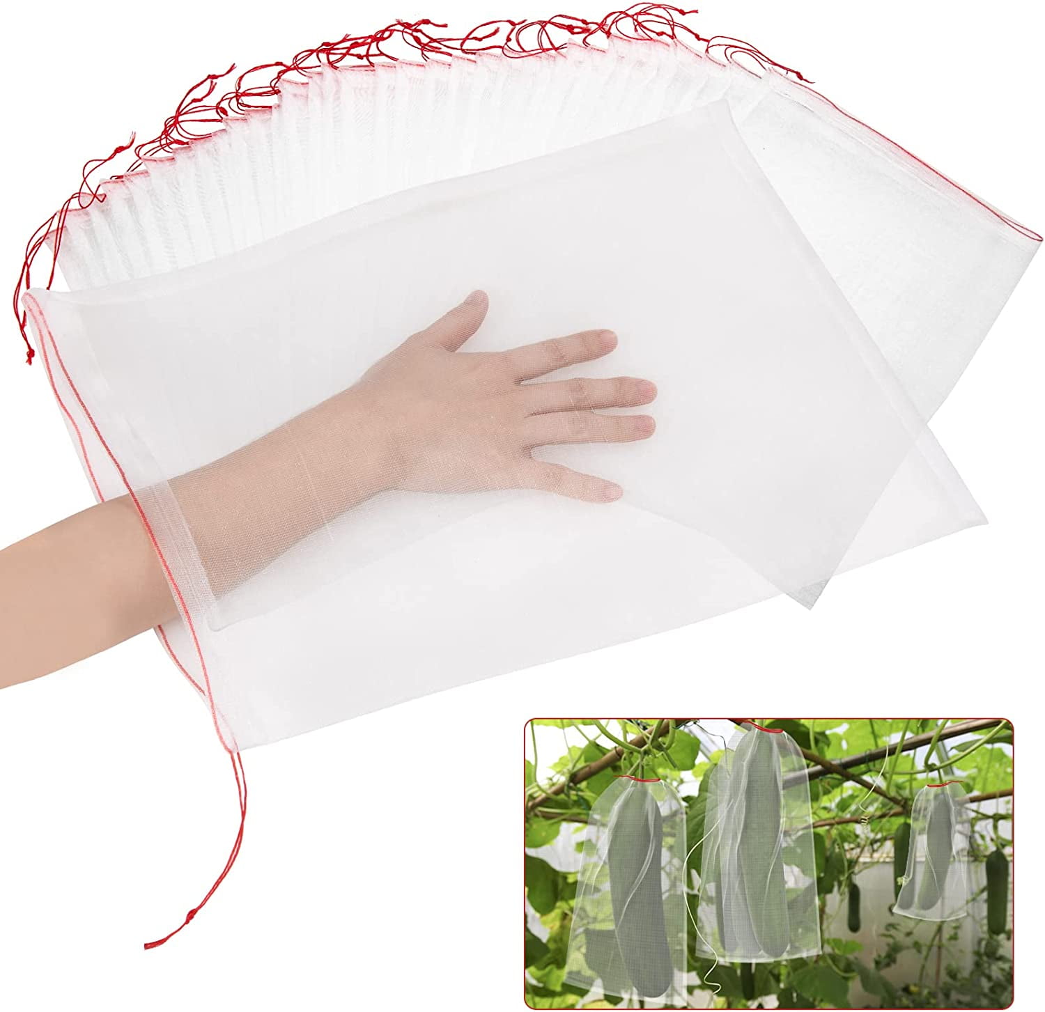 CHUNTIAN 20Pcs Fruit Protection Bags, 21"x14" Garden Netting Bags with ...