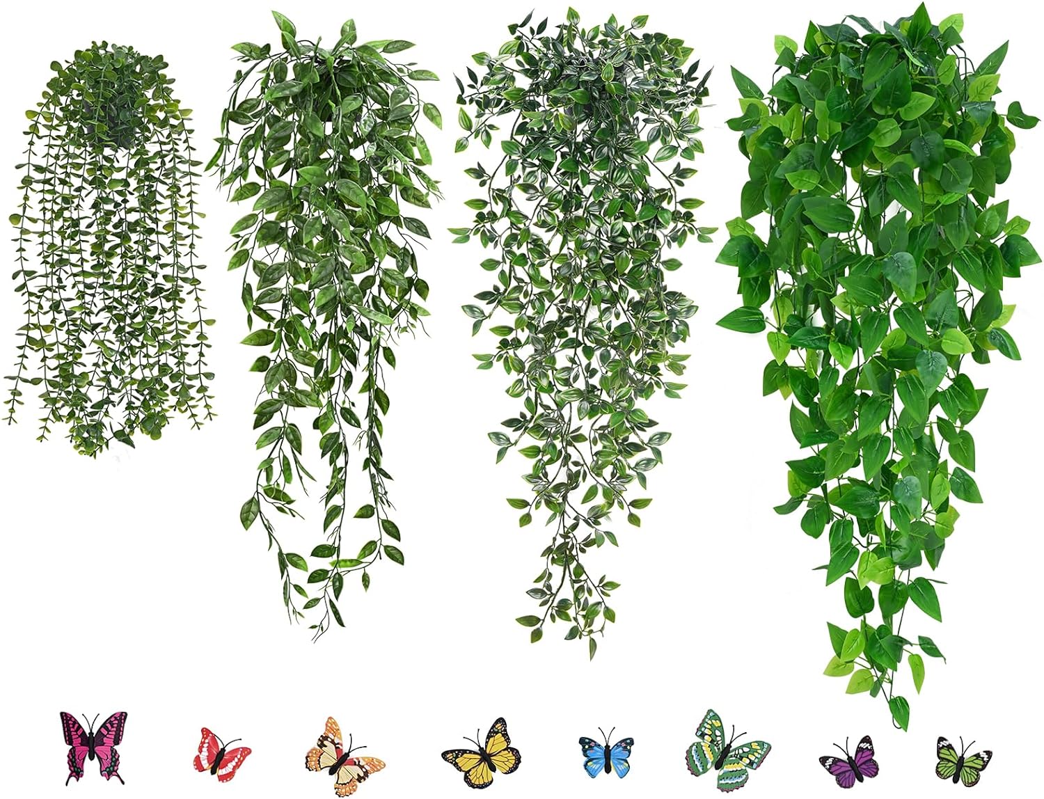 CHUNTIAN 2pcs Artificial Hanging Plants, 3.6FT Fake Hanging Plants ...