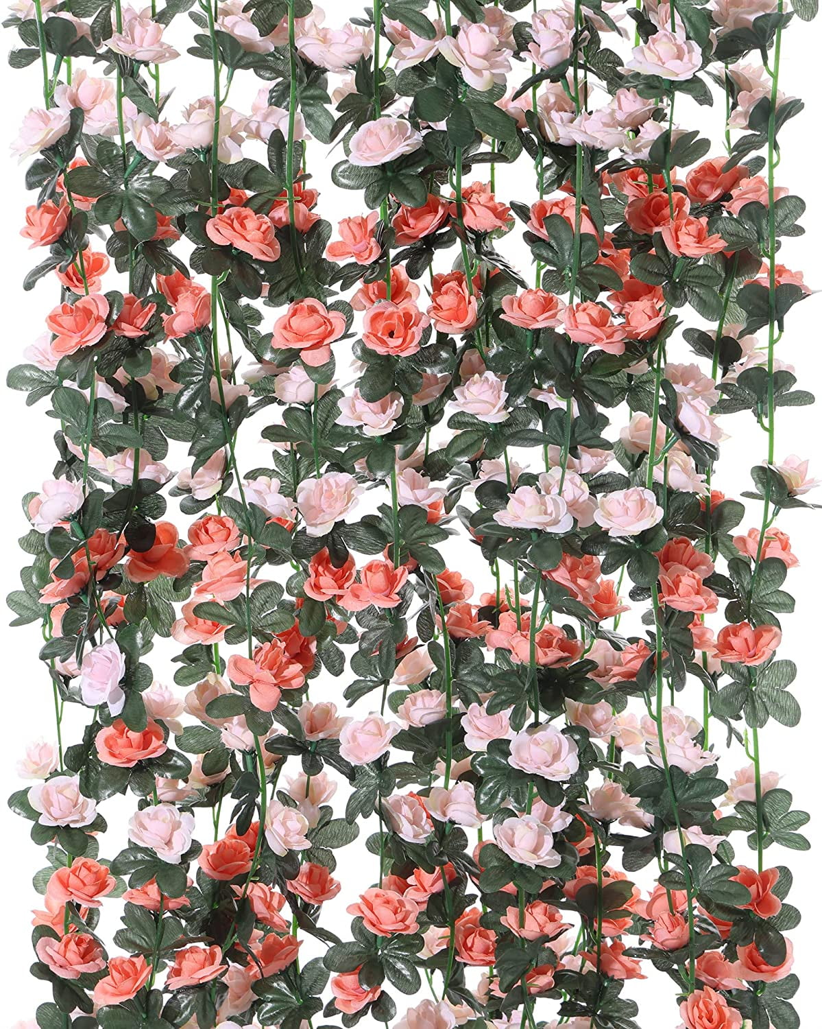CHUNTIAN 5pcs 41Ft Flower Garland Fake Rose Vine Artificial Flowers ...