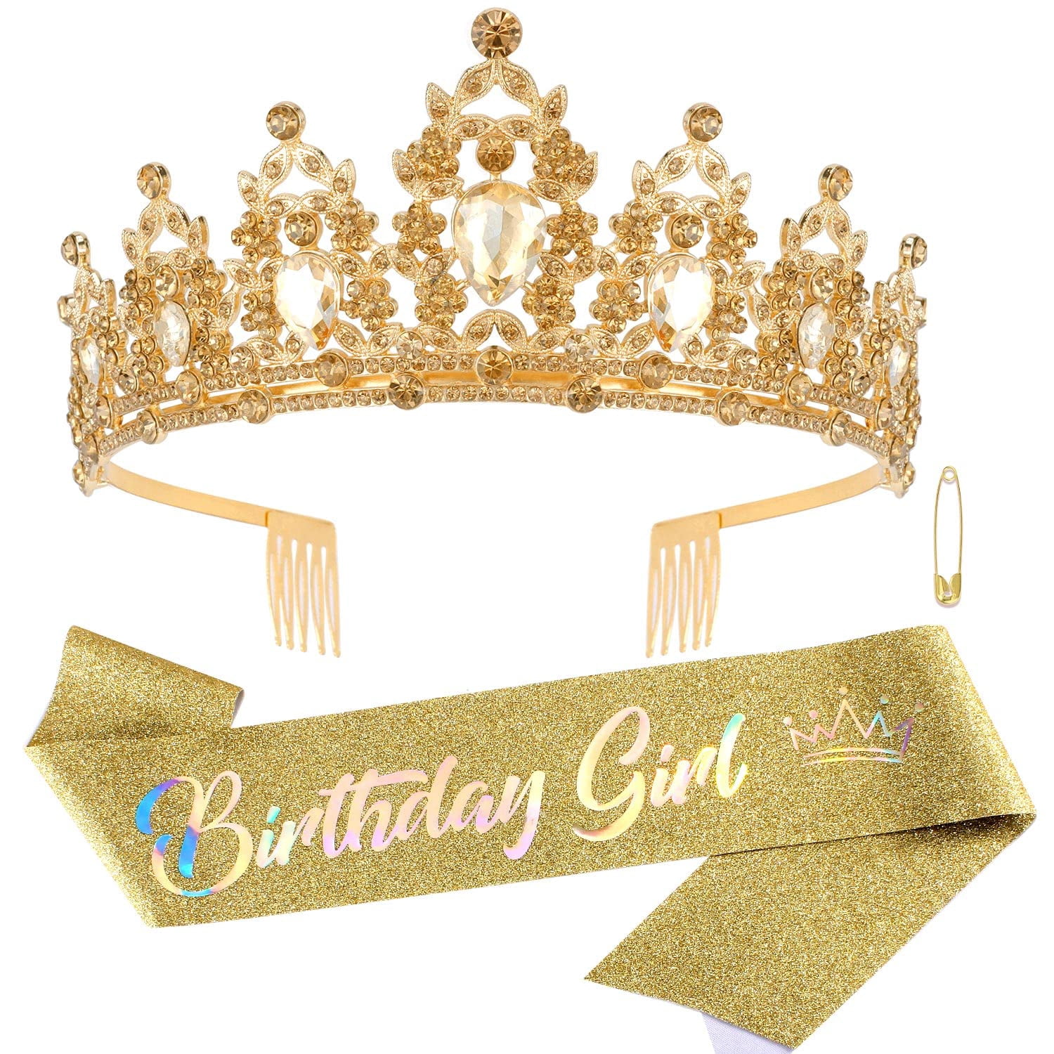 CHUNTIAN Birthday Crowns Birthday Sash and Crown Kit Green Birthday ...