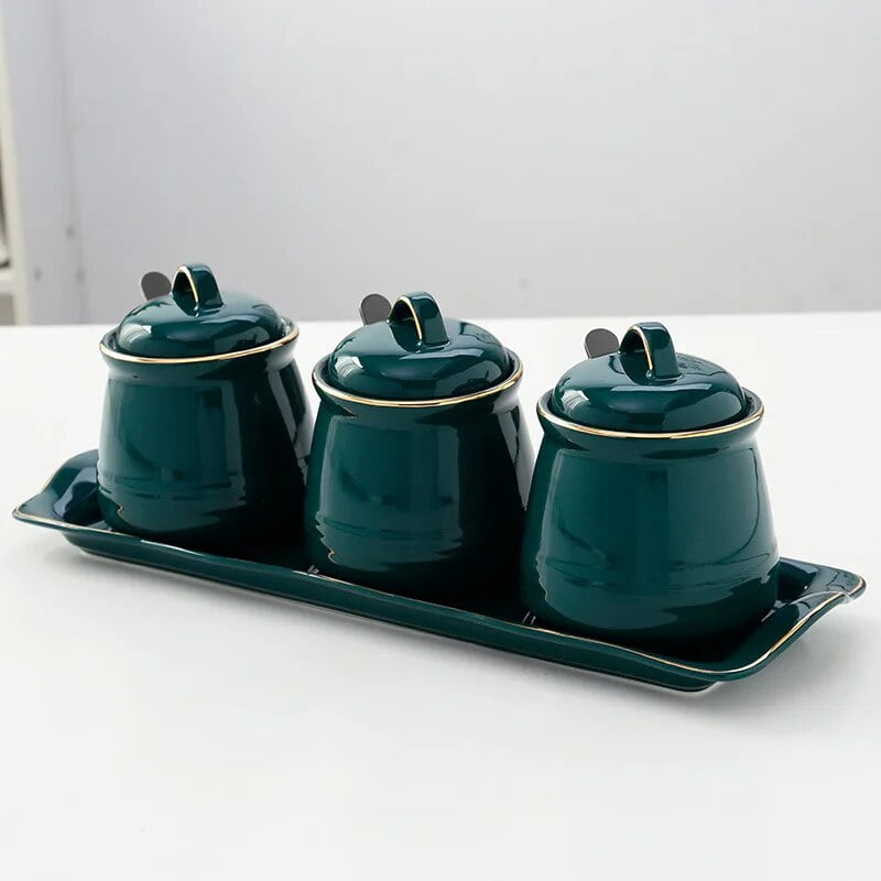 CHUNTIAN Ceramics Spices Box Pepper Spice Shaker Green Phnom Salt ...