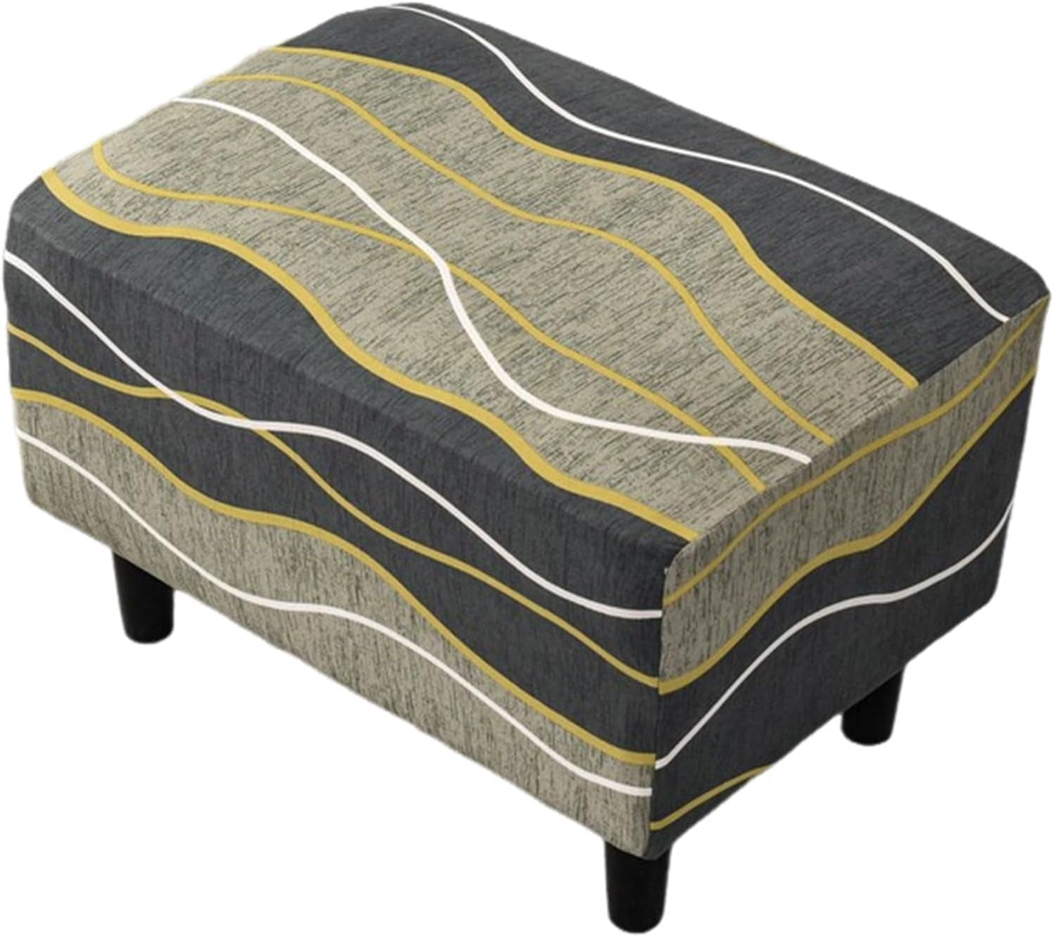 CHUNTIAN Chair Cover Ottoman Cover Stretch Rectangle Footrest Stool ...