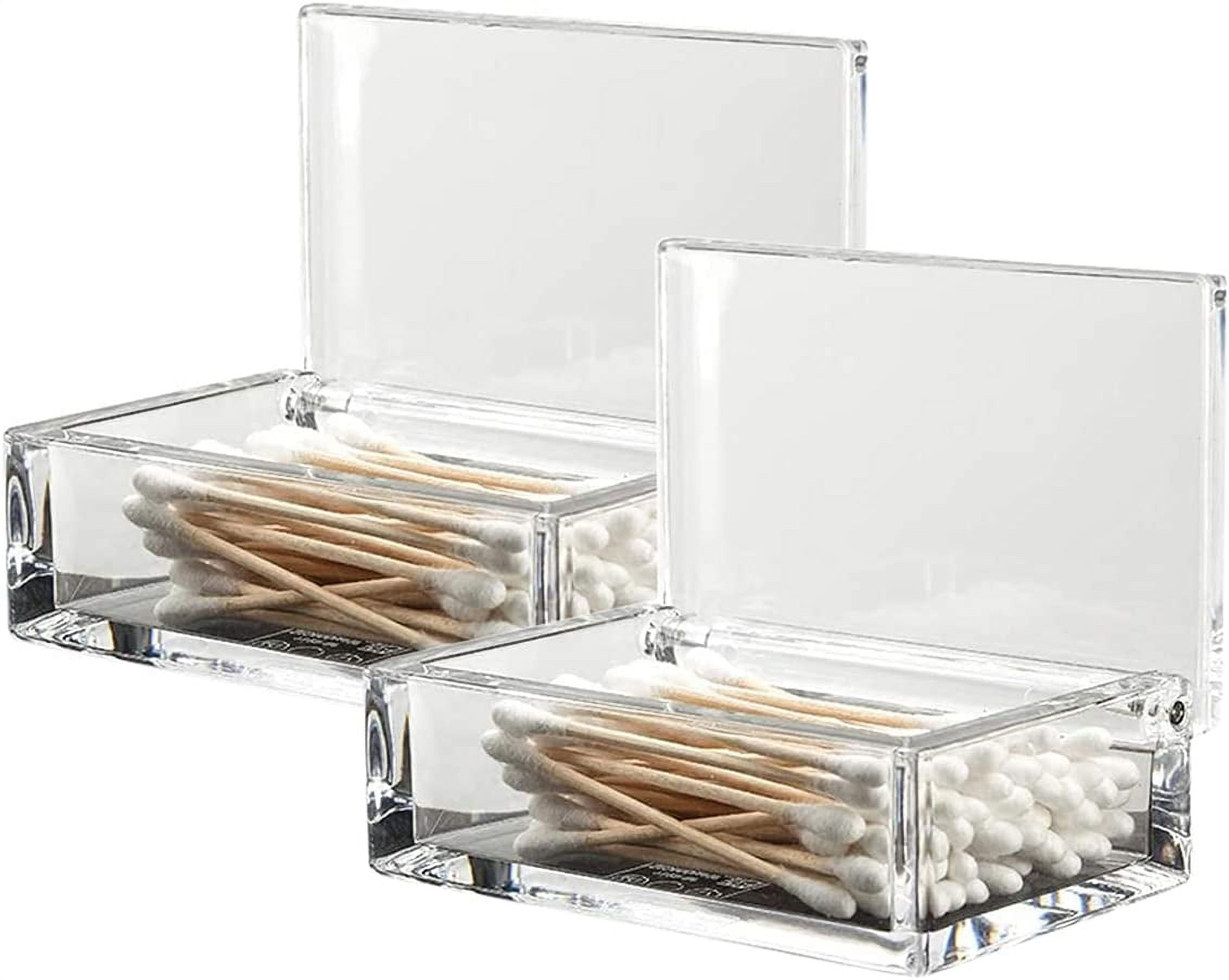 Chuntian Clear Acrylic Q Tip Holder Bathroom Cotton Swab Dispenser