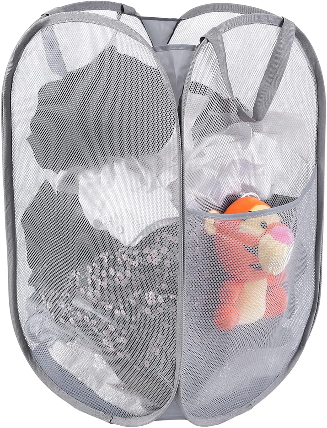 CHUNTIAN Collapsible Mesh Laundry Basket, Foldable Pop Up Laundry ...