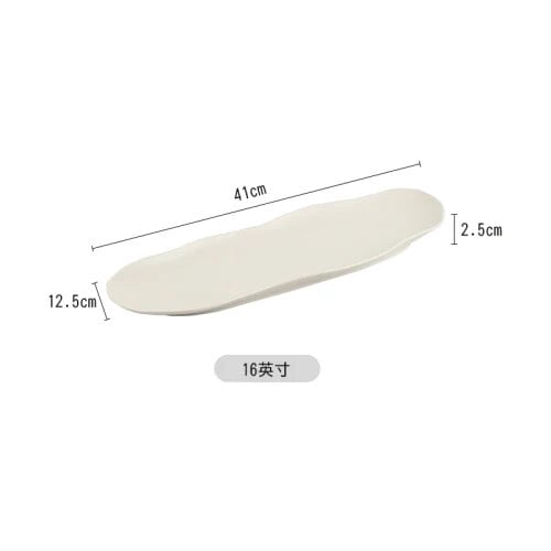 CHUNTIAN Creative Ceramic Pure White Long Western Plate Hotel ...