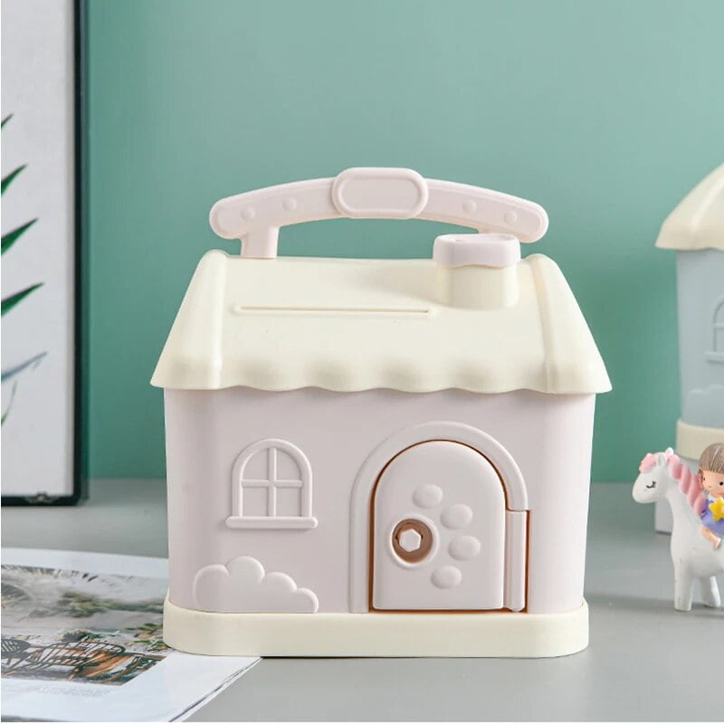 CHUNTIAN Cute House Money Box With 3D Sticker Kawaii Piggy Bank For ...