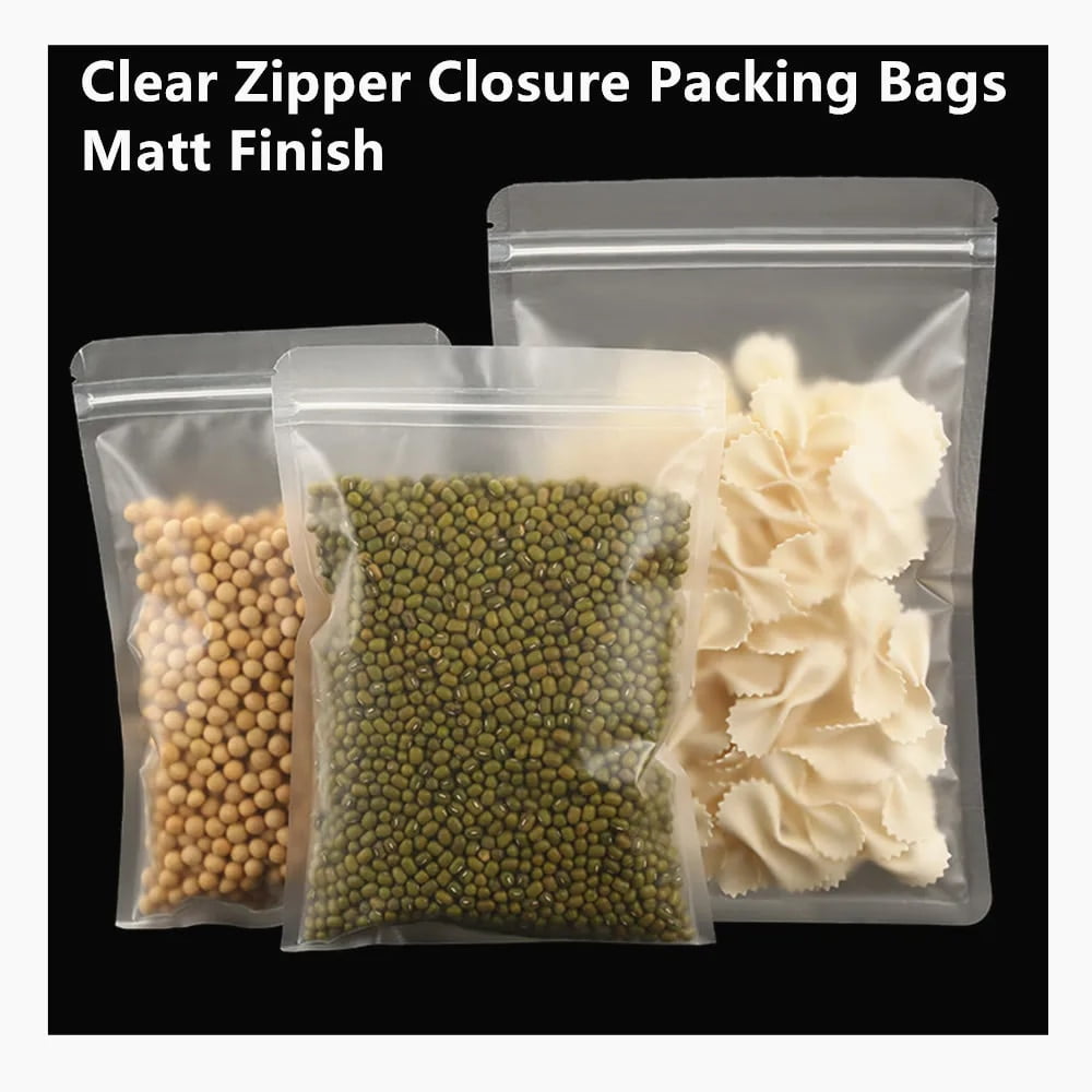 CHUNTIAN Food Grade Zip Lock Packing Bag 100pcs Matte Transparent ...