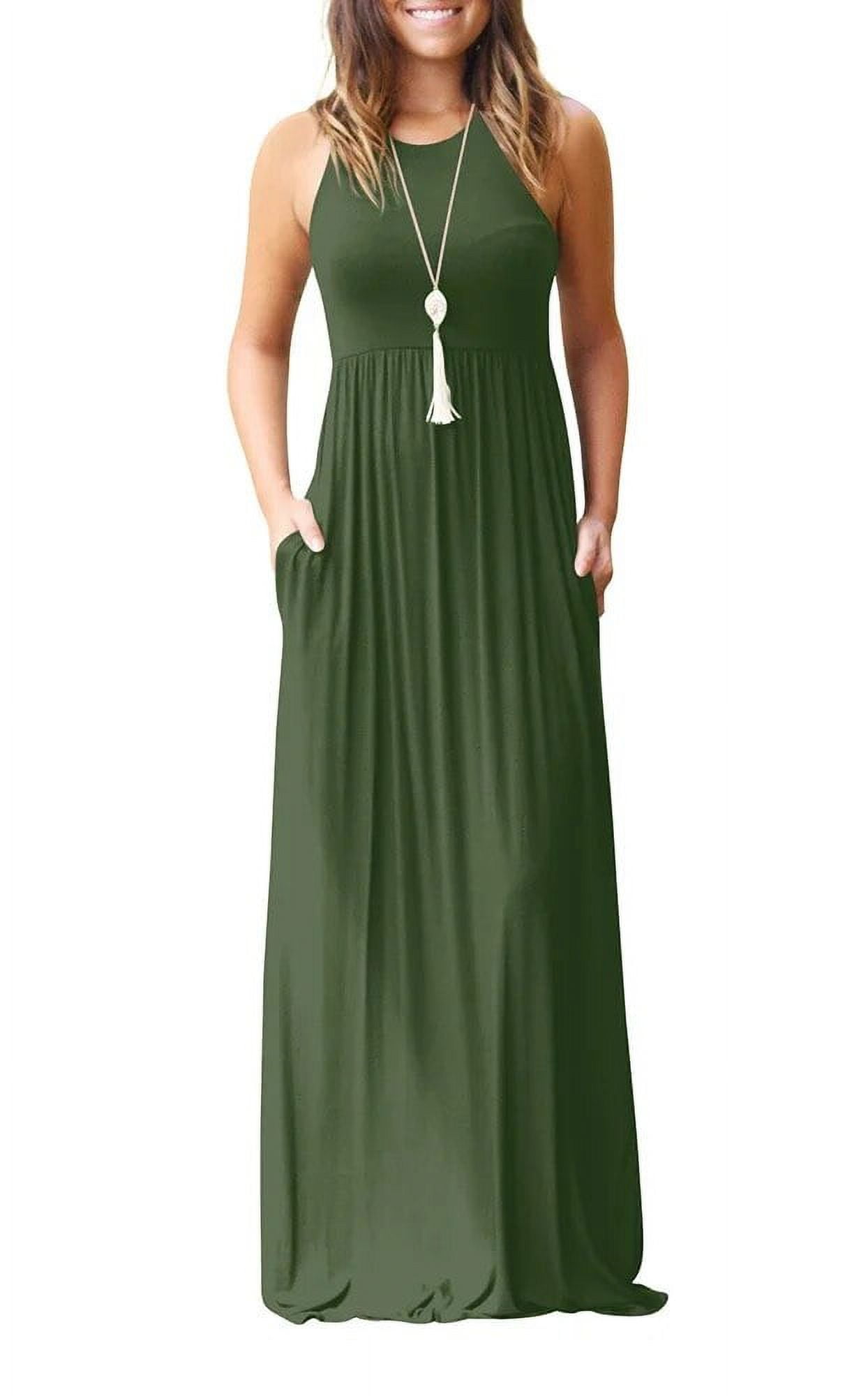 CHUNTIAN GULE GULE Women's Summer Empire Waist Sleeveless Solid Maxi ...