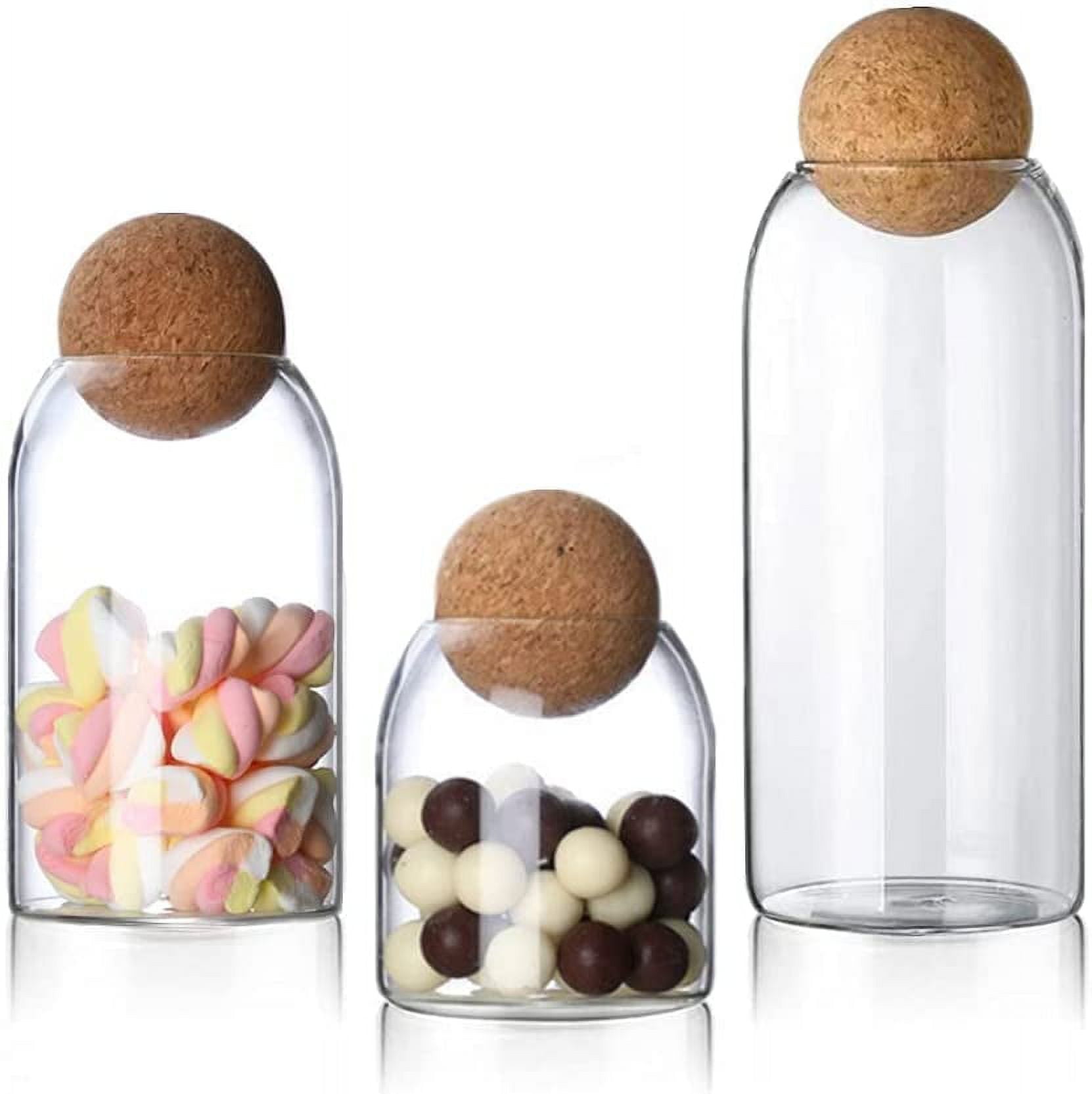 CHUNTIAN Glass Storage Container with Ball Cork, 800ML/27OZ Food ...