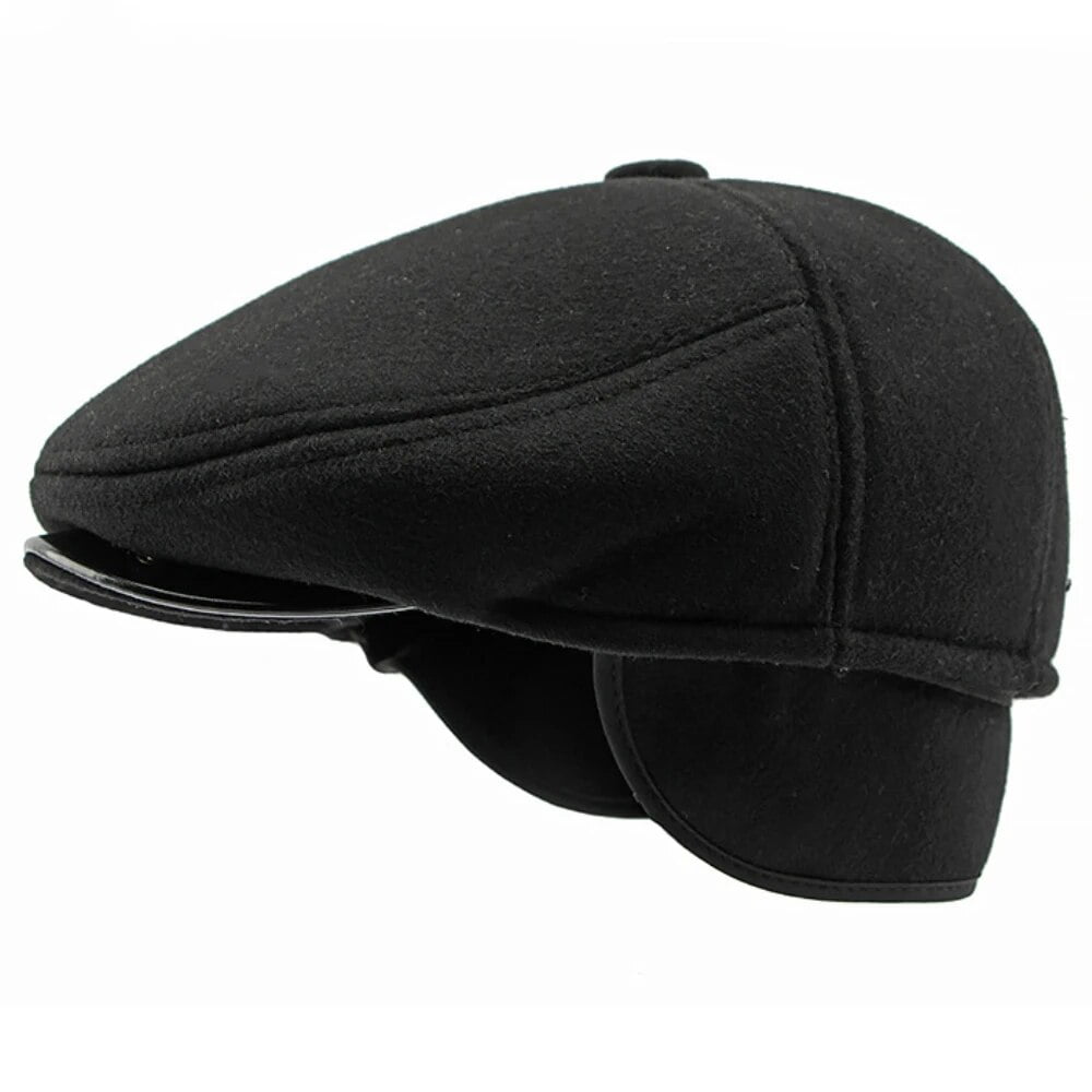 CHUNTIAN HT4287 Thick Warm Winter Caps for Men Solid Black Grey Ivy ...