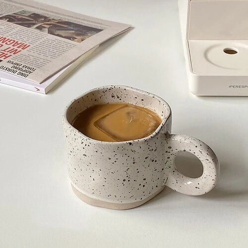 CHUNTIAN Hand-made Irregular Shape French Niche Retro Simple Latte Cup ...