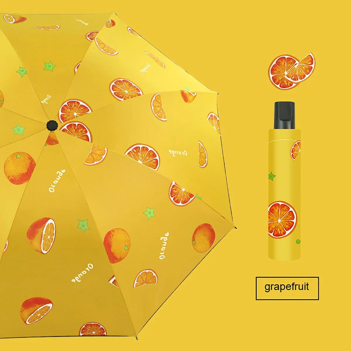 CHUNTIAN Handfold Umbrella Fruit Umbrella Girl Heart Sunny Rain Dual ...