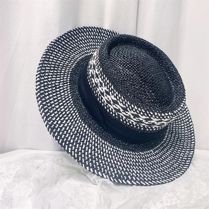 Chuntian Hat Female Summer Mint Green Flat Top Straw Hat Sunshade Sun