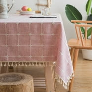 Lintex Linens Homespun Check 100% Cotton Woven Fringed Tablecloth 60 ...
