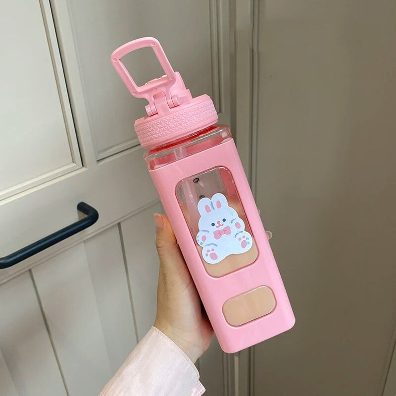 CHUNTIAN Kawaii Bear Water Bottle For Girls Cute Plastic Summer School ...