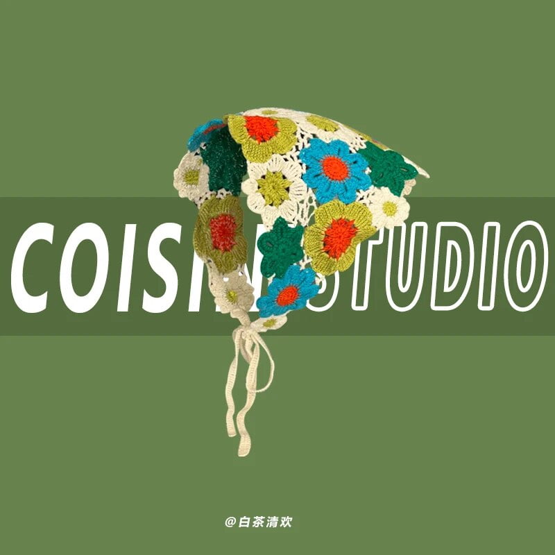 CHUNTIAN Korean Ins Sweet Cute Wind Hook Flower Handmade Knitted ...