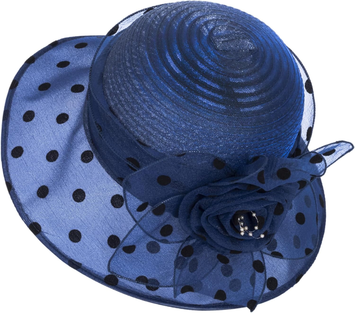 CHUNTIAN Lady Polka dots Organza Fascinator Sun Hats Women Kentucky ...