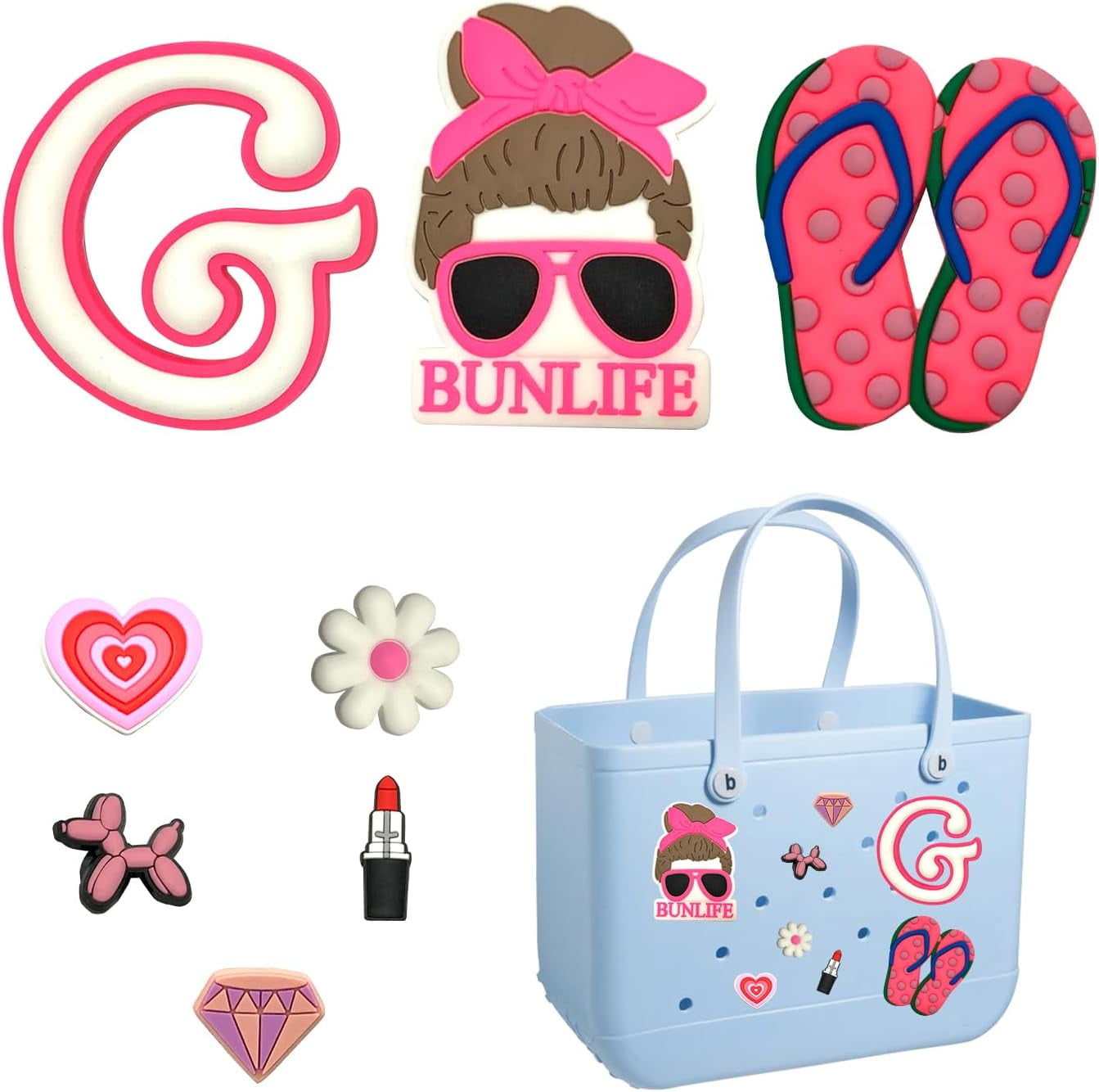 CHUNTIAN Letter Charms for Bogg Bag, Beach Bogg Bag Accessories Inserts ...