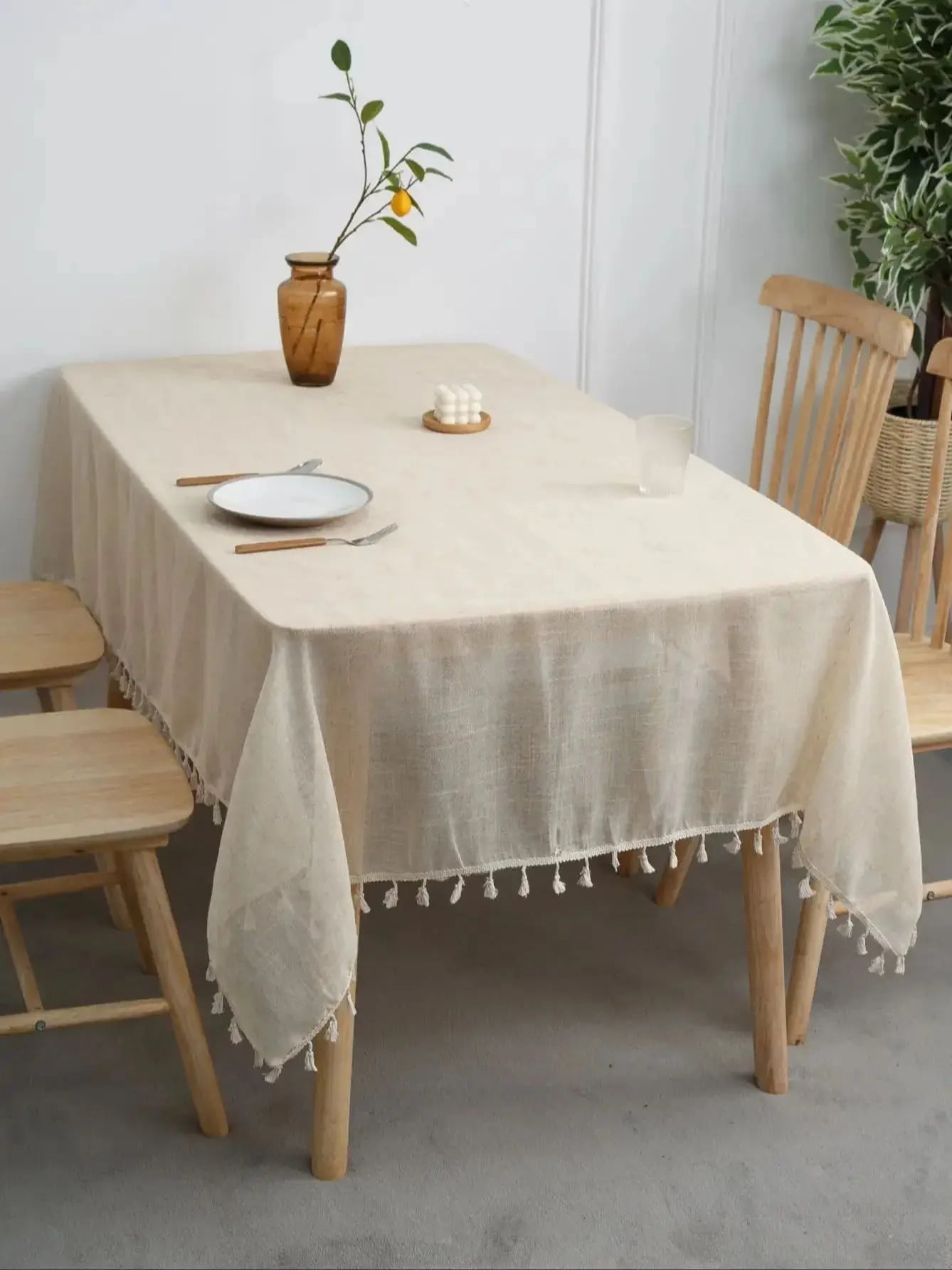 CHUNTIAN Linen Table Cloth for Rectangle Tables, Washable French Table ...