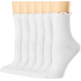 CHUNTIAN Mary Womens Socks, Ruffle Turn-Cuff Casual Crew Socks ...