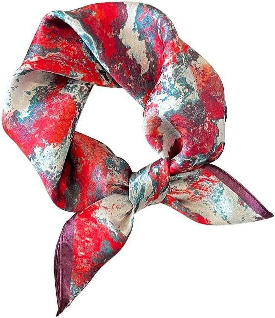 CHUNTIAN Mulberry Silk Scarfs Women Small Square Scarf 21" x 21 ...