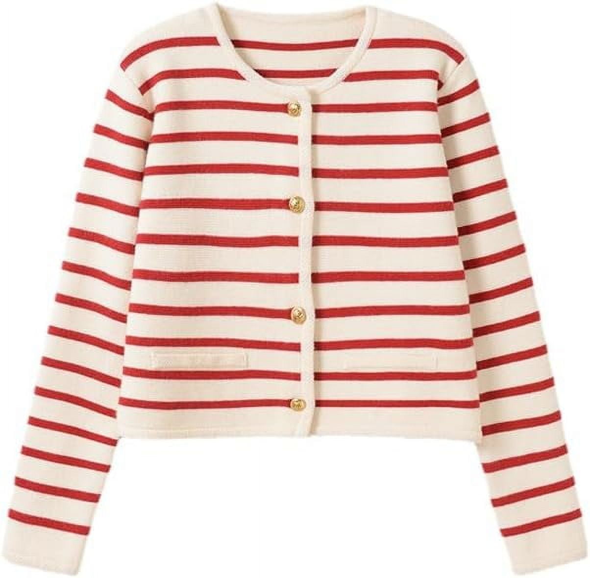 CHUNTIAN Old Money Aesthetic Clothing Y2K Striped Cardigan Sweater ...