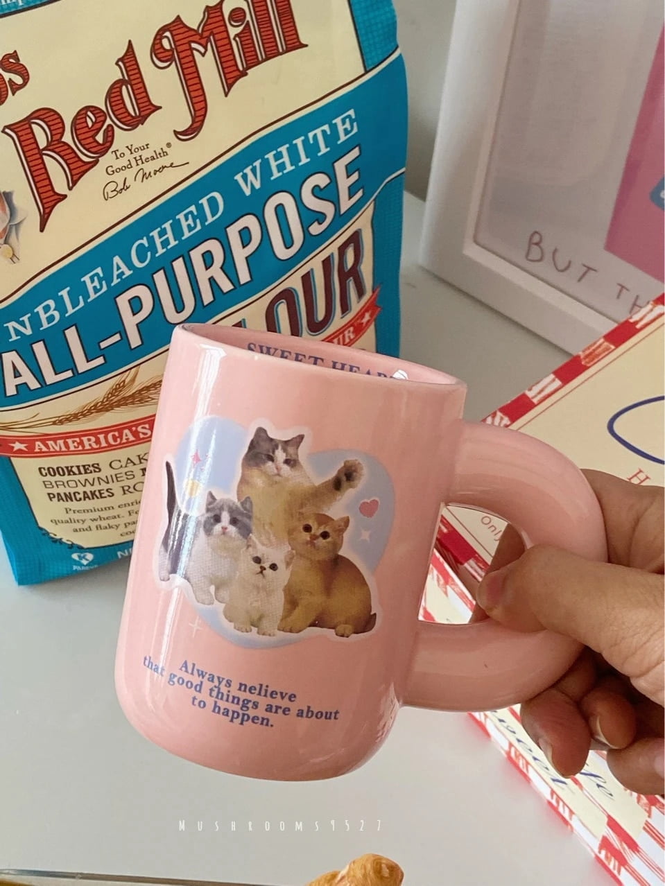CHUNTIAN Pink Cute Kitten Mug for Girls To Drink Breakfast Coffee Milk ...