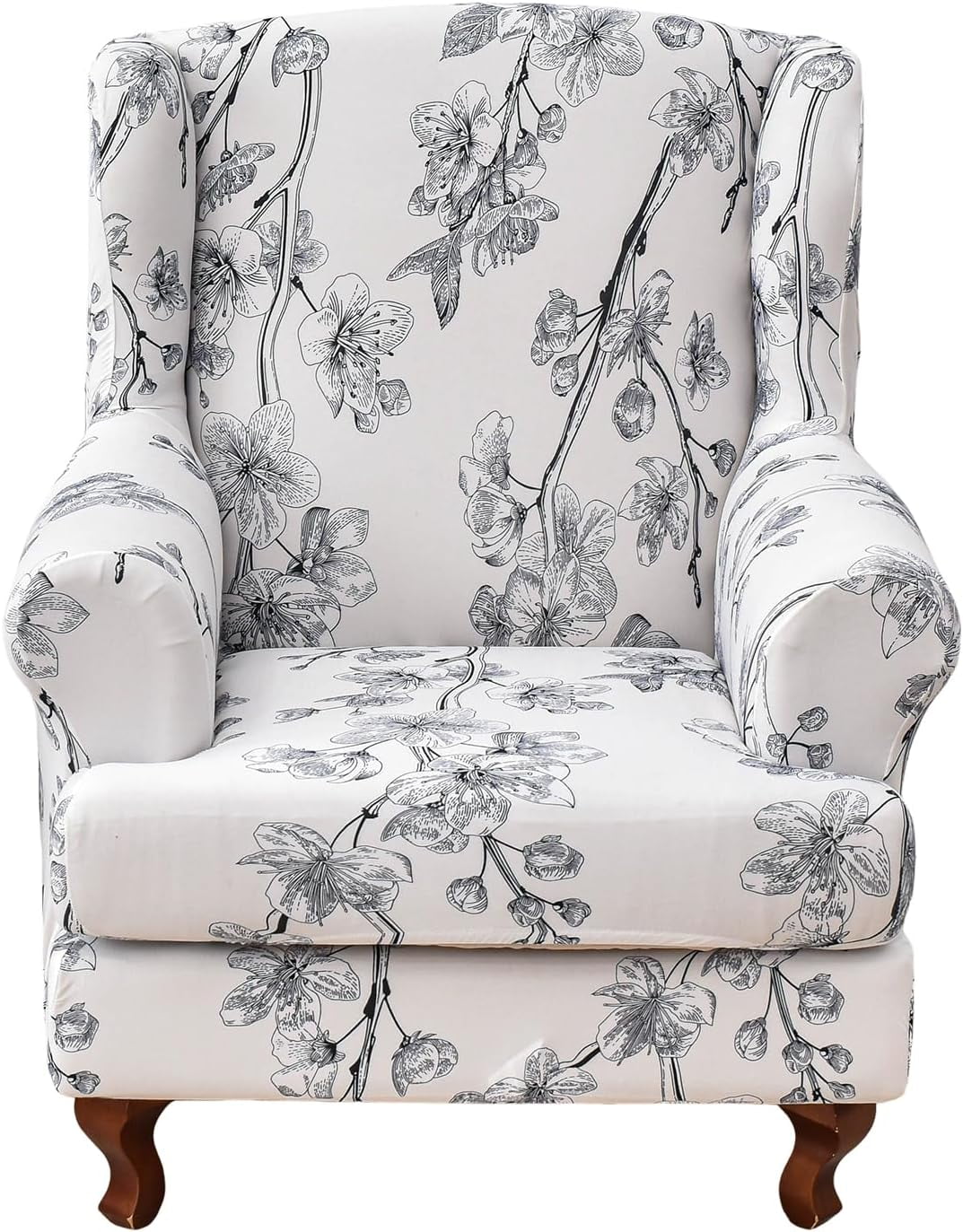 CHUNTIAN Polyester Wing Chair Covers 2 Piece Stretch Wingback Chair ...