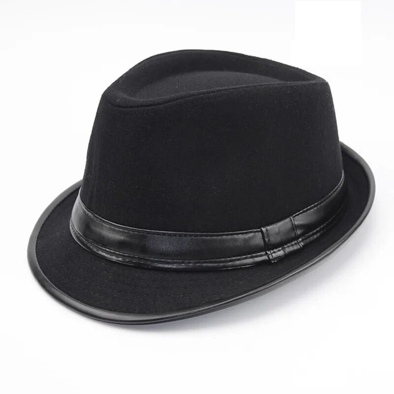 CHUNTIAN Retro Men Fedoras Hat Solid Plaid Top Jazz Cap For Man Warm ...