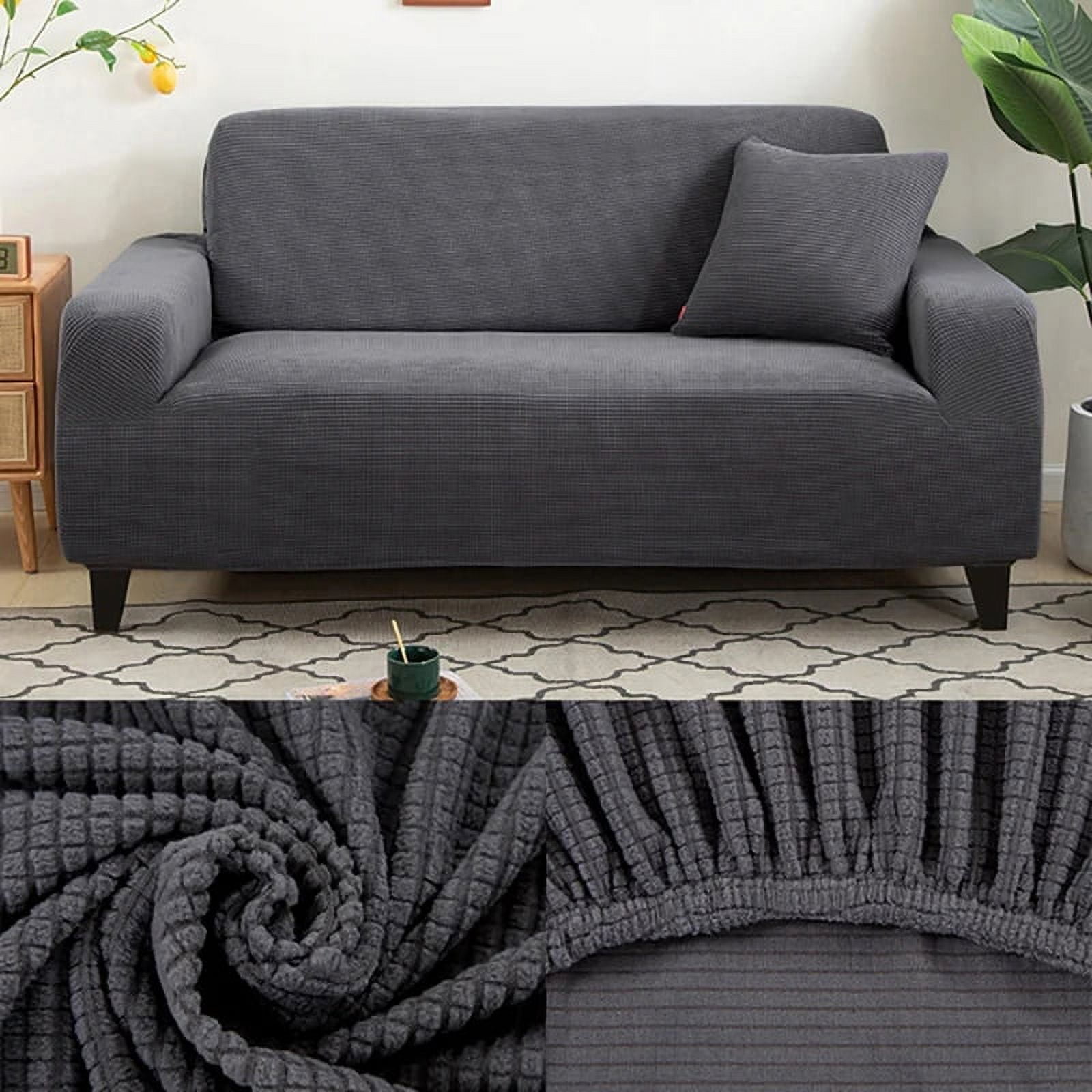 CHUNTIAN Sofa Cover for Living Room Thick Elastic Polar Fleece Cover ...
