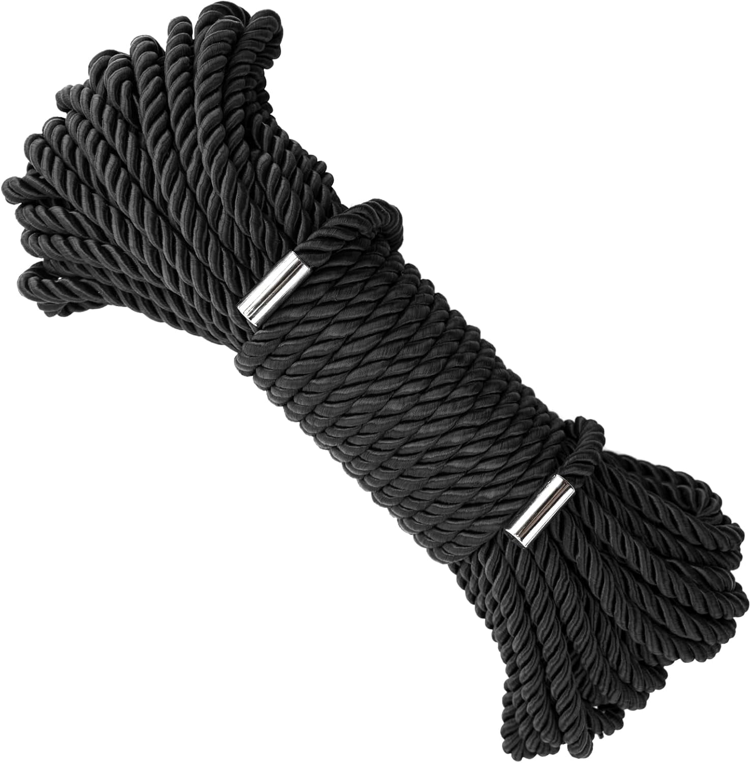 CHUNTIAN Soft Silk Rope,8MM Black Rope,50 Feet Skin Friendly Soft Nylon ...