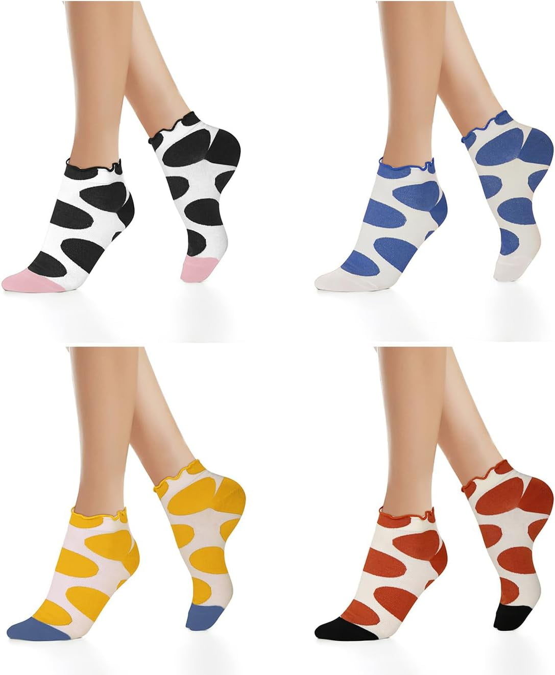 PTSPLLMY Sox Womens Girls Cute Frilly Lettuce Ankle Socks Fun Novelty ...