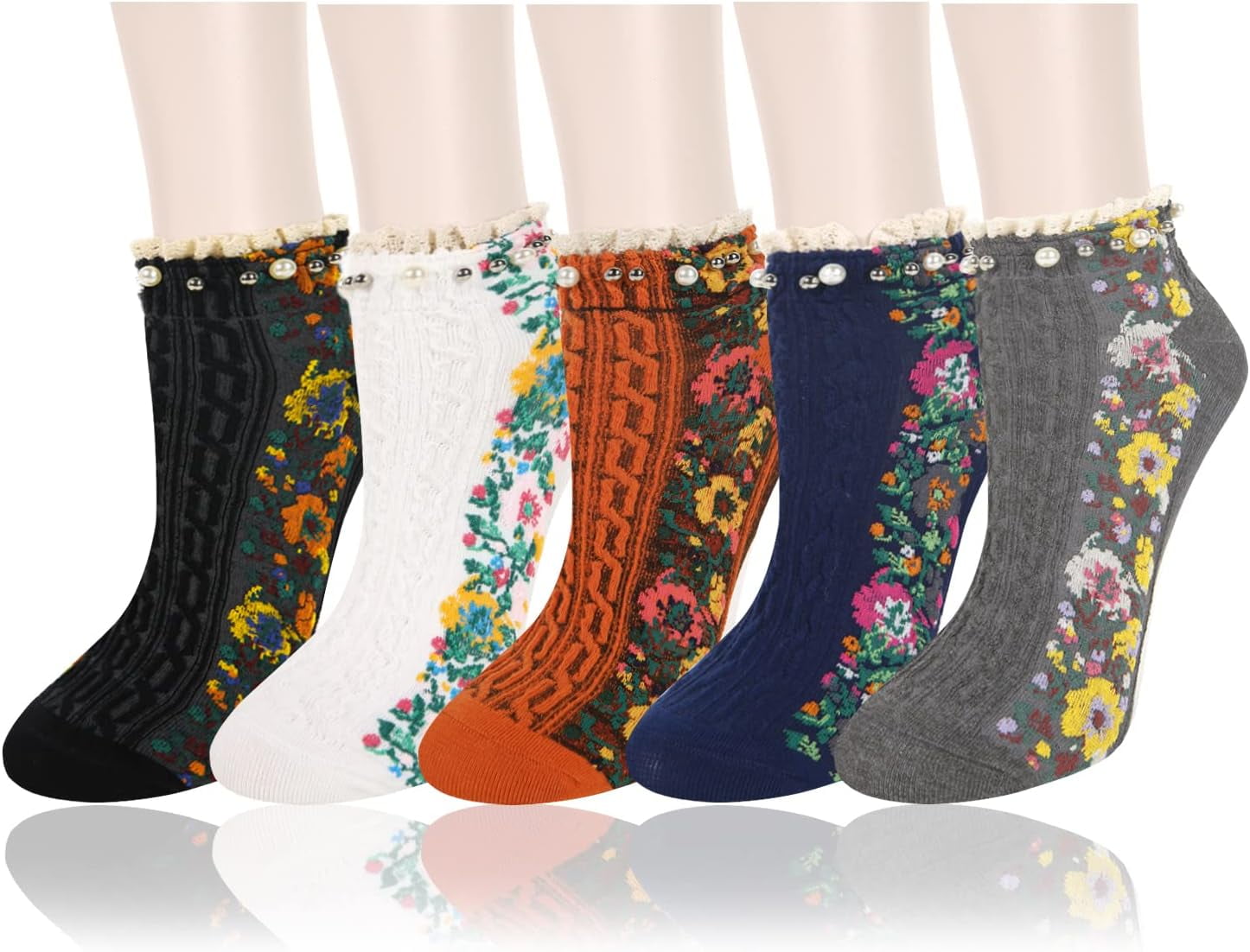 PTSPLLMY Sox Womens Girls Cute Frilly Lettuce Ankle Socks Fun Novelty ...