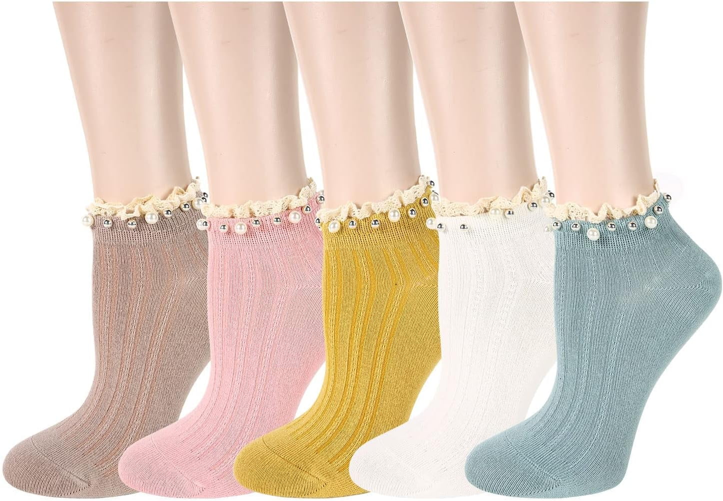 PTSPLLMY Sox Womens Girls Cute Frilly Lettuce Ankle Socks Fun Novelty ...