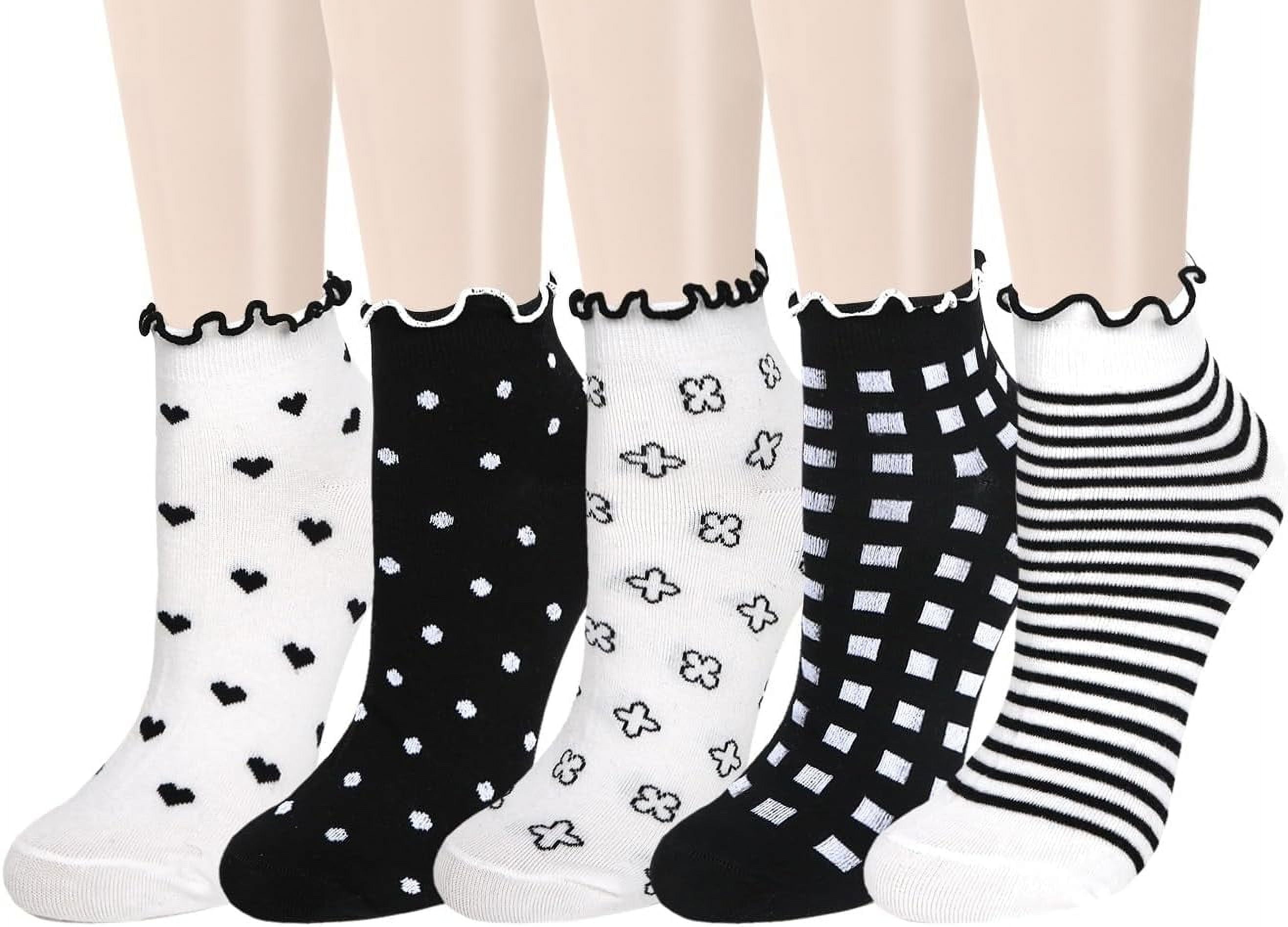 CHUNTIAN Sox Womens Girls Cute Frilly Lettuce Ankle Socks Fun Novelty ...