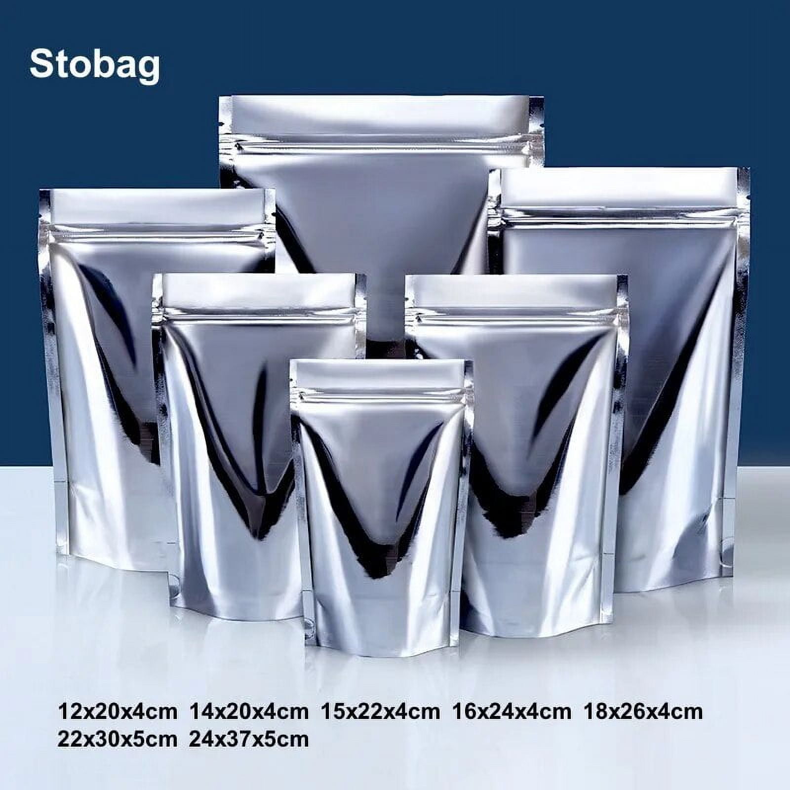 CHUNTIAN StoBag 100pcs Food Pacaging Ziplock Bag Aluminum Foil Stand Up for Candy Tea Nuts Snack ...