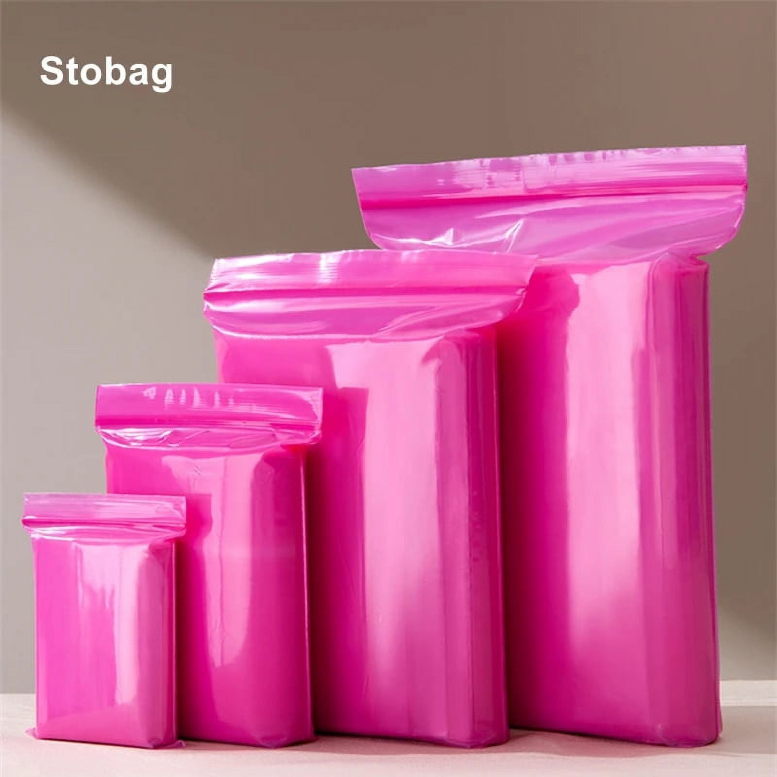 CHUNTIAN StoBag 100pcs Pink PE Ziplock Bags Sealed Food Packaging Small ...