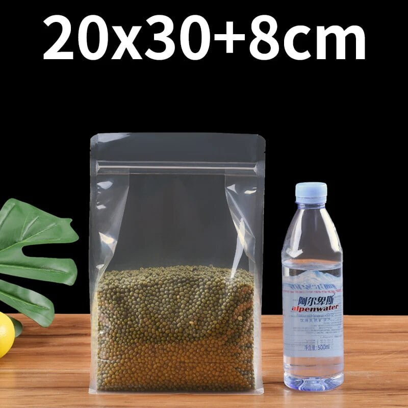 CHUNTIAN StoBag 50pcs Food Packaging Ziplock Bags Stand Up Transparent with Handle Sealed for ...