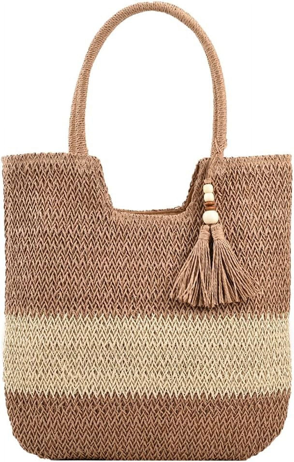 CHUNTIAN Straw Beach Bags for Women Large Woven Tote Bag Straw Shoulder ...