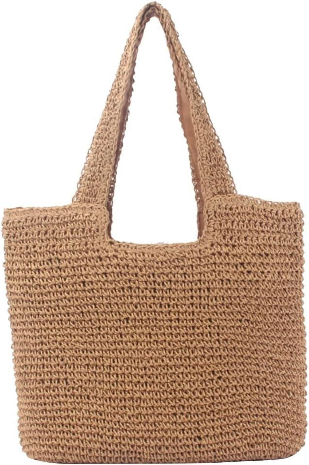 CHUNTIAN Straw Beach Bags for Women Straw Tote Bag Woven Shoulder Bag ...