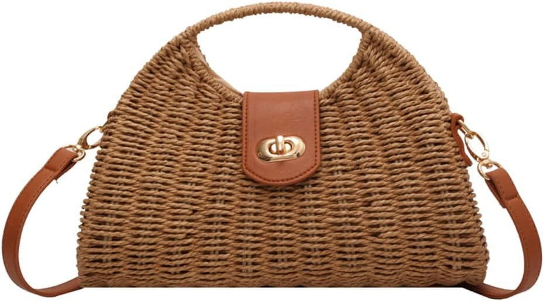 CHUNTIAN Straw Crossbody Bag for Women Woven Beach Tote Purse Mini ...