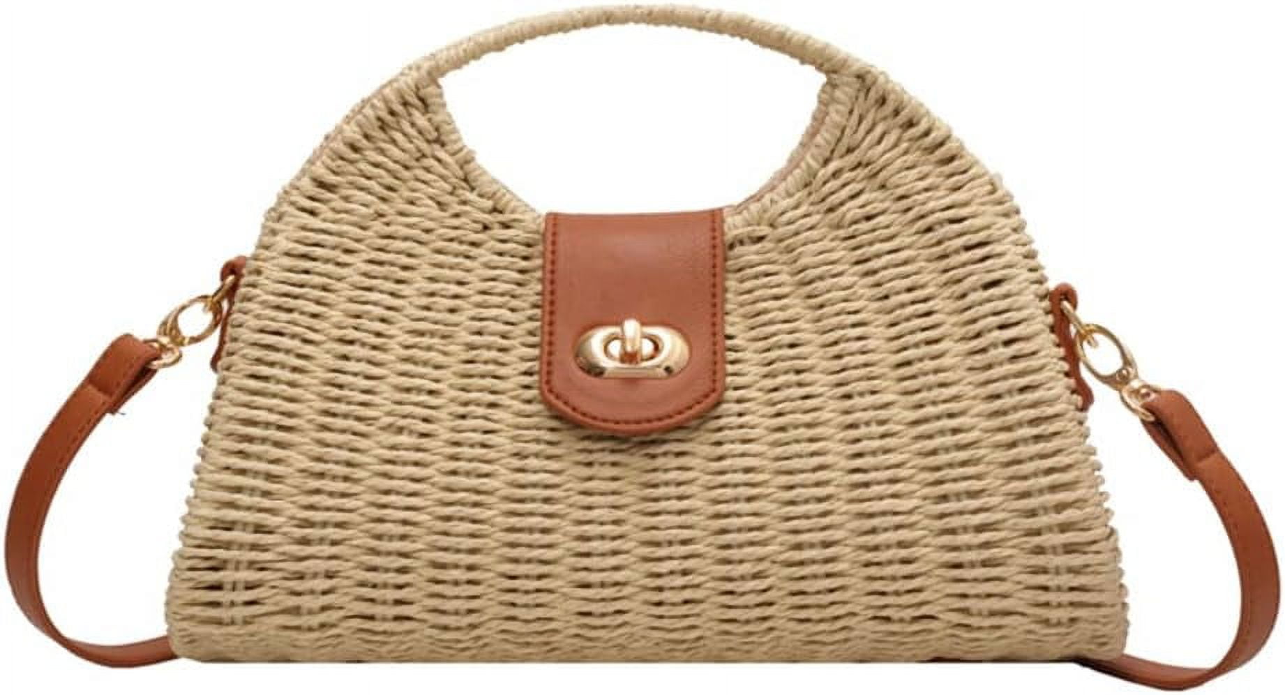 CHUNTIAN Straw Crossbody Bag for Women Woven Beach Tote Purse Mini ...