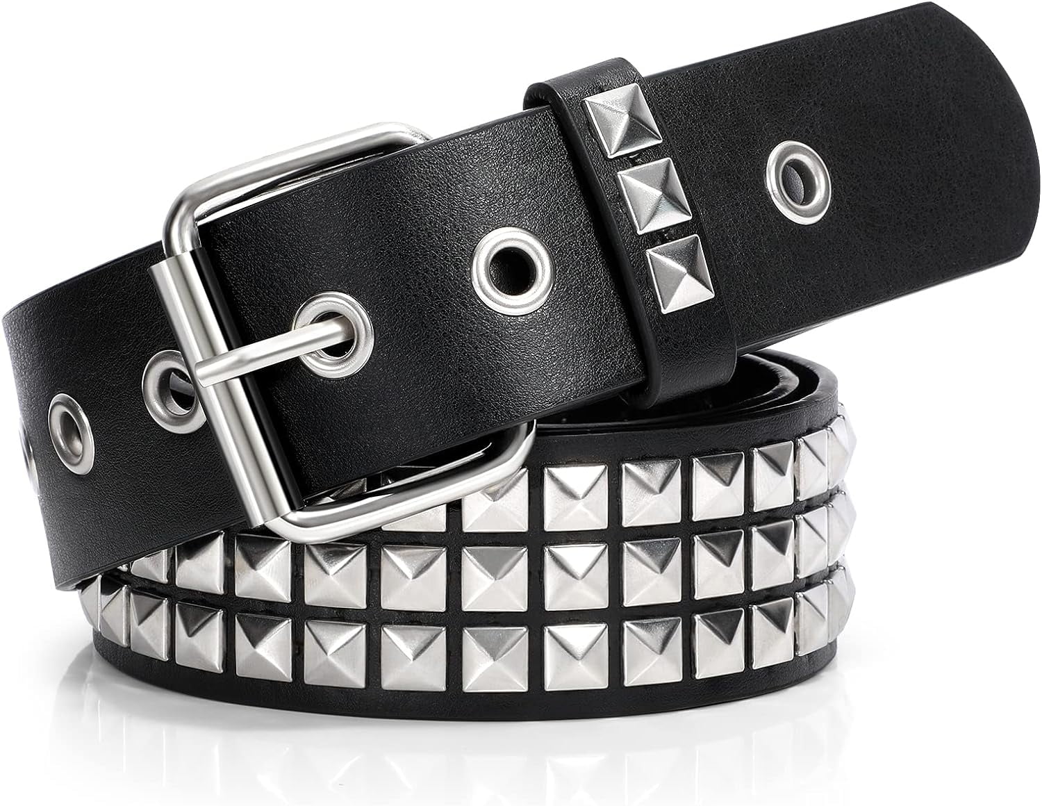 CHUNTIAN Studded Belt Metal Punk Rock Rivet Belts for Women/Men Punk ...