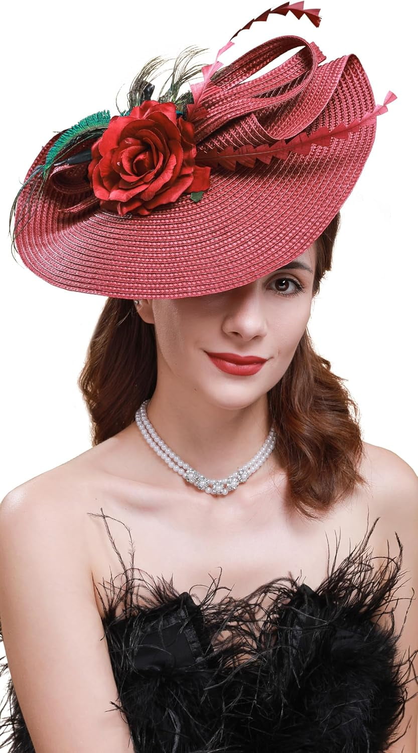 CHUNTIAN Tea Party Hats Fascinators for Women Kentucky Derby Headpiece ...