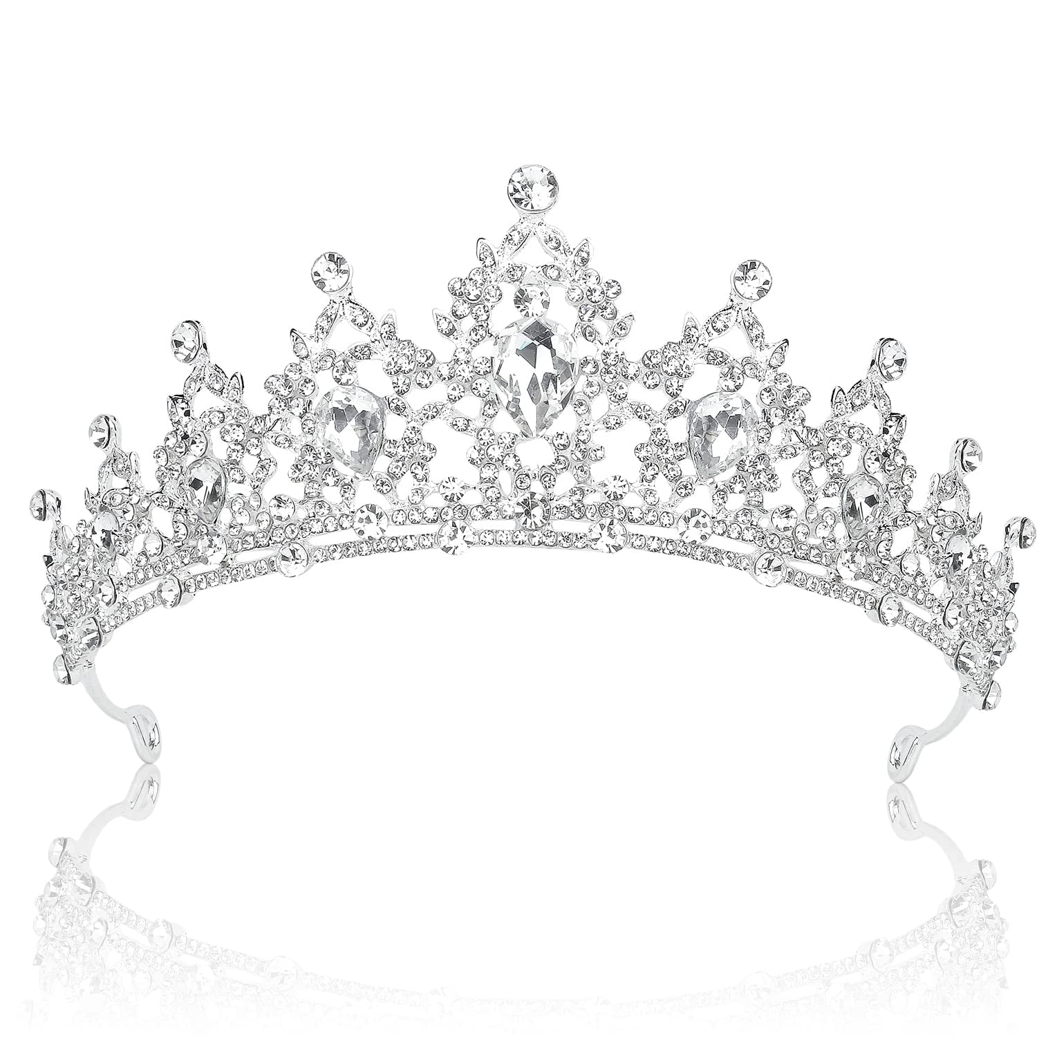 CHUNTIAN Tiaras for Girls AB Silver Crown Crystal Princess Crown ...