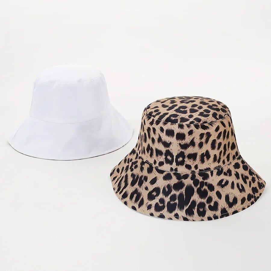 CHUNTIAN Two Side Leopard Bucket Hat For Women Reversible Panama Travel ...