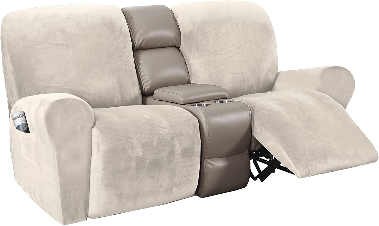 CHUNTIAN Velvet Stretch Recliner Couch Covers 4-Pieces Style Recliner ...