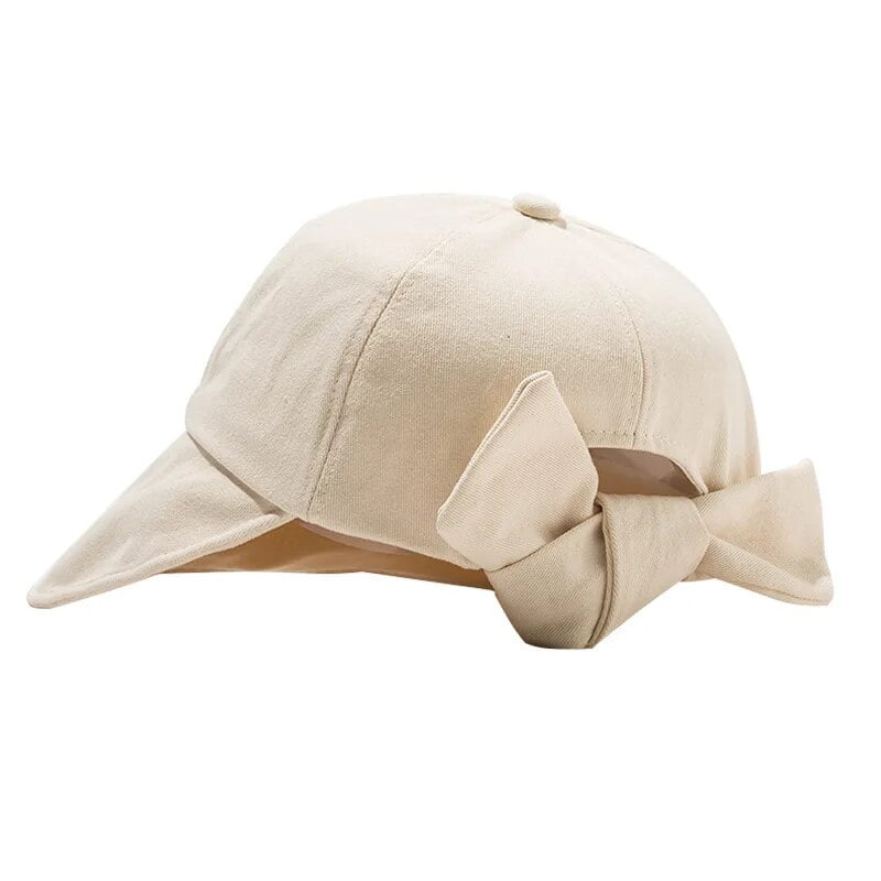 CHUNTIAN Women Bow Baseball Cap Solid Color Outdoor Beach Sun Hat Soft ...